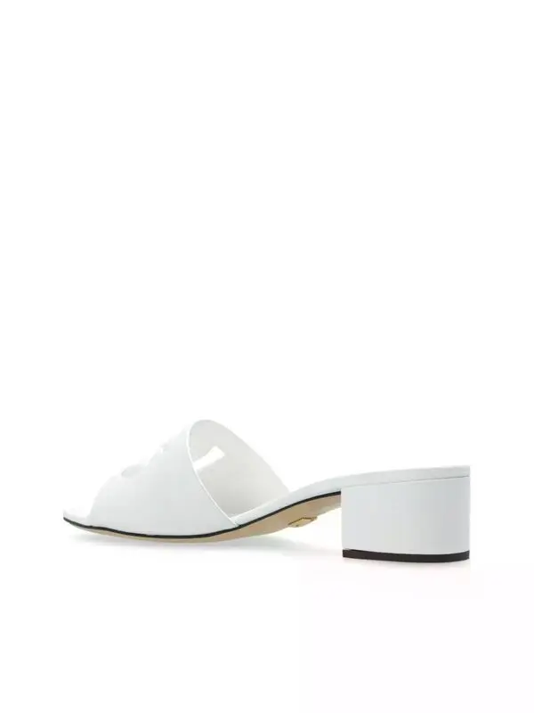 Dolce & Gabbana Bianca Calfskin Sliders With Dg Logo - White