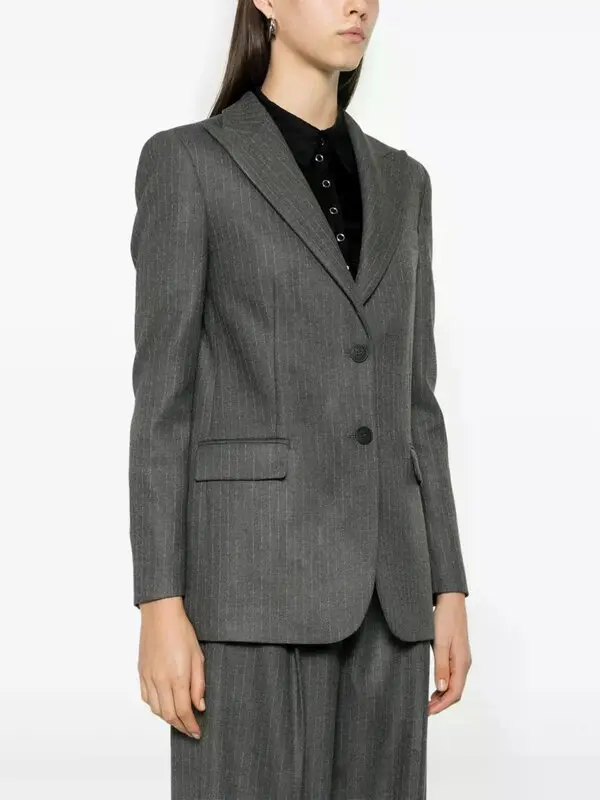 DRHOPE Pinstriped Twill Blazer