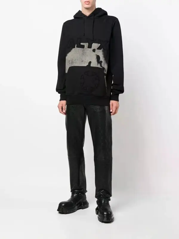 1017 Alyx 9sm Cow Print Logo Embroidered Hoodie