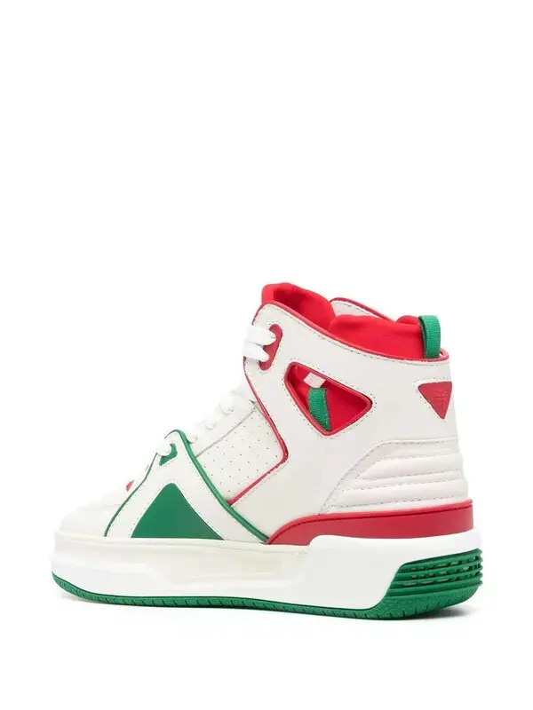 JUST DON Panelled Leather Sneakers - Neutrals