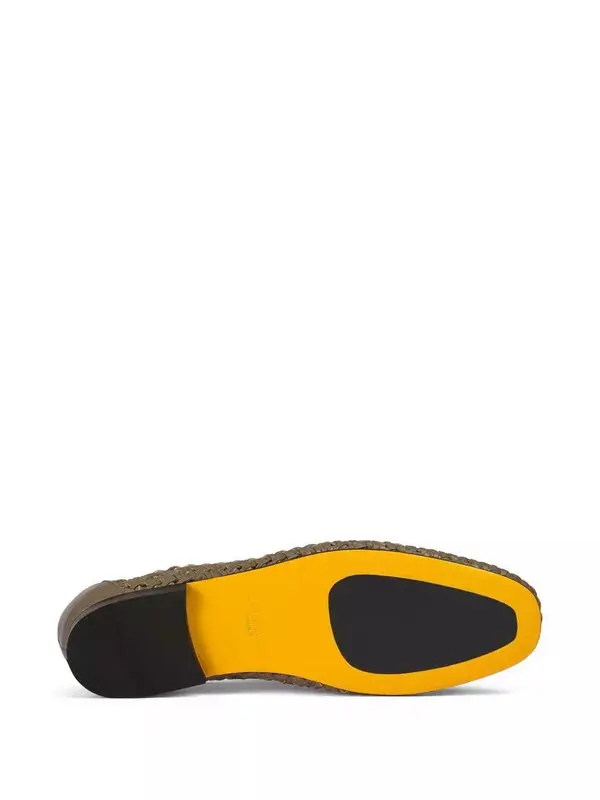 DOUCAL'S Woven Leather Loafers - Brown