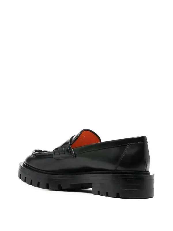 Santoni Loafers With Ridged Rubber Sole