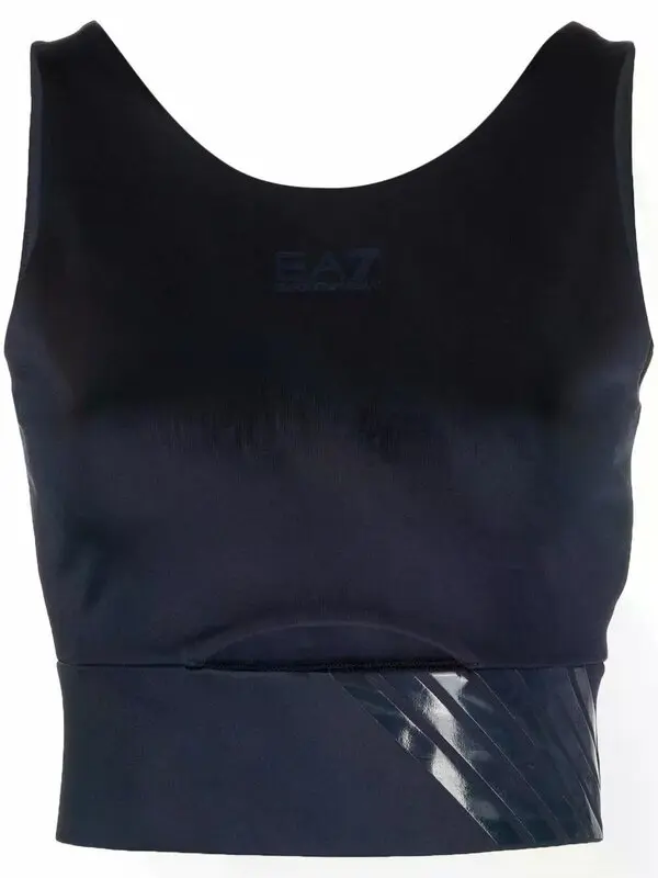 EA7 Logo-print Sports Bra - Blue