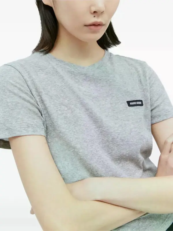 Miu Miu Ribbed Jersey T-shirt