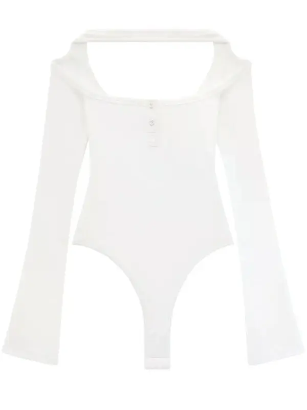 COURREGES Ribbed Cut-out Bodysuit