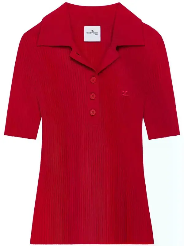 COURREGES Iconic Polo Top - Red