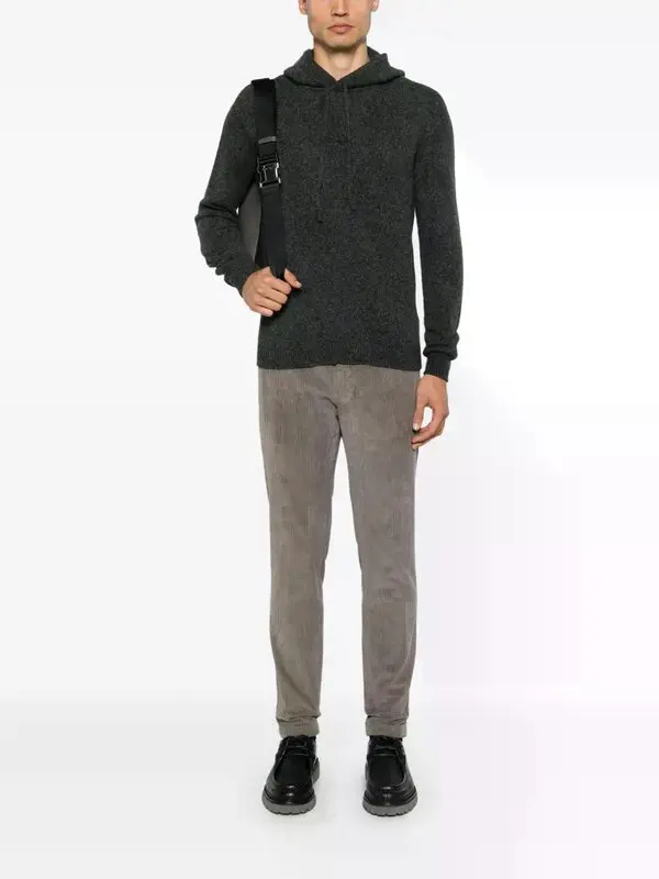 ROBERTO COLLINA Knitted Hoodie - Grey