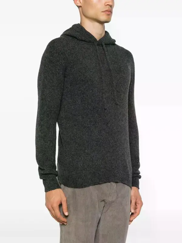ROBERTO COLLINA Knitted Hoodie - Grey