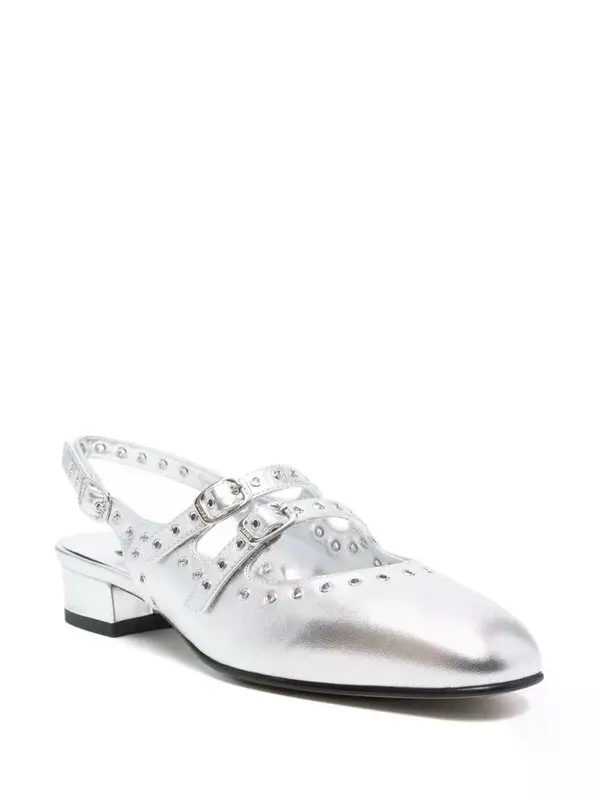 CAREL Buckled Ballerina Flats - Silver