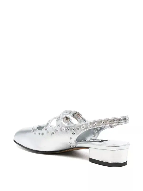 CAREL Buckled Ballerina Flats - Silver