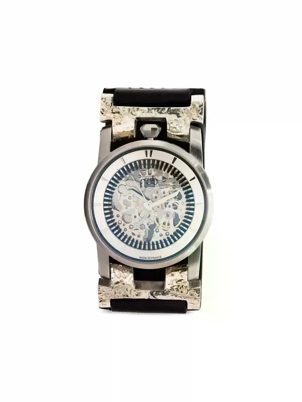 PARTS OF FOUR X Fob Paris R2722 Skeleton Dial Watch - Silver