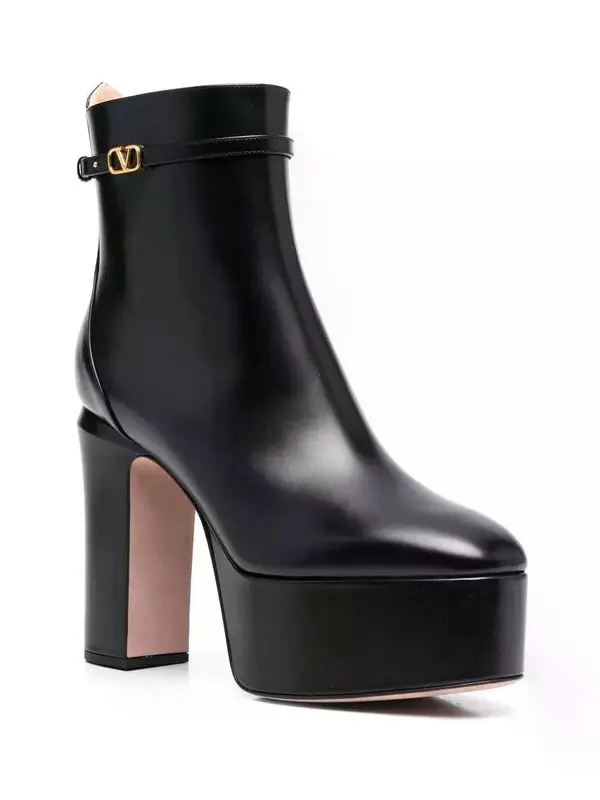 Valentino Garavani Platform Ankle Boots - Black