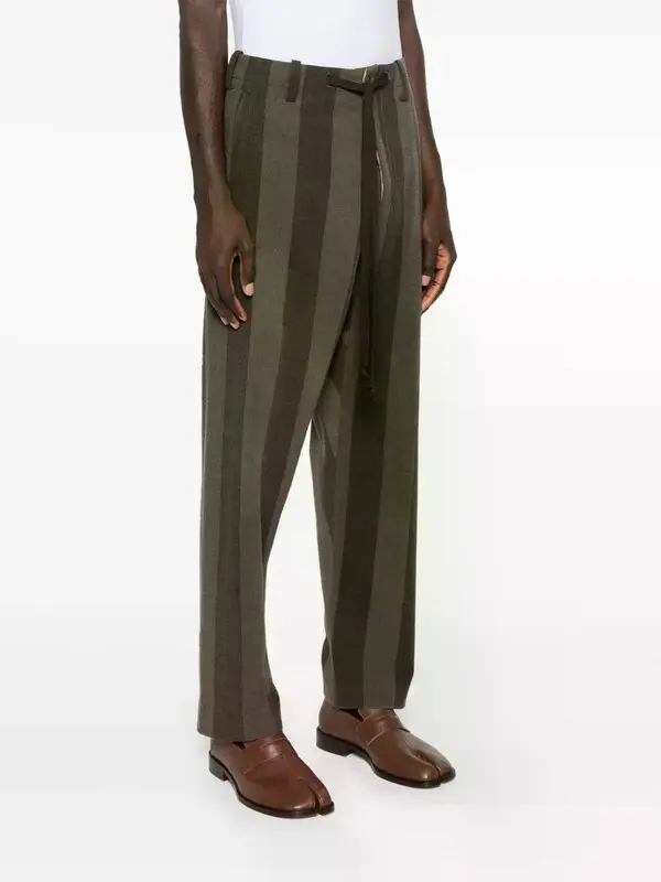 UMA WANG Striped Virgin Wool Blend Trousers