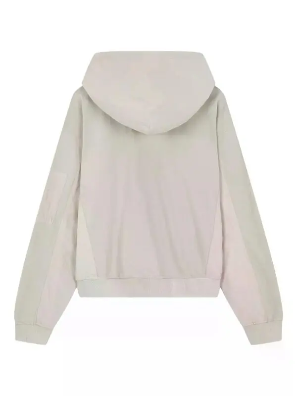 STUDIO TOMBOY Zip-up Hoodie With Adjustable Drawstring And Contrast Panelling - Grey