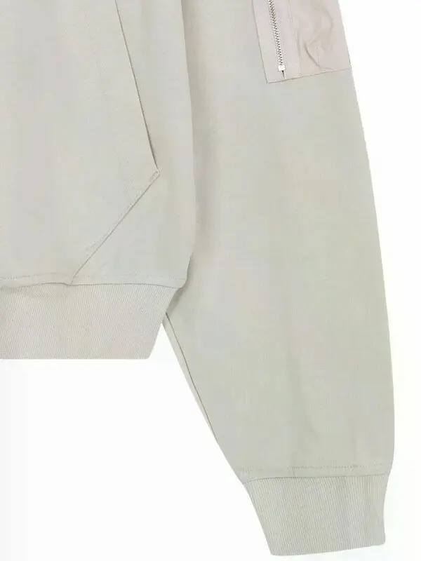 STUDIO TOMBOY Zip-up Hoodie With Adjustable Drawstring And Contrast Panelling - Grey