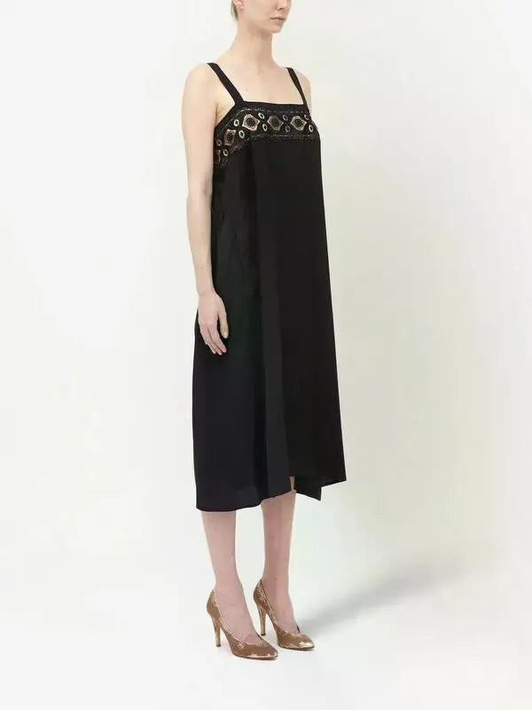 MAISON MARGIELA Embroidered Square Neck Midi Dress