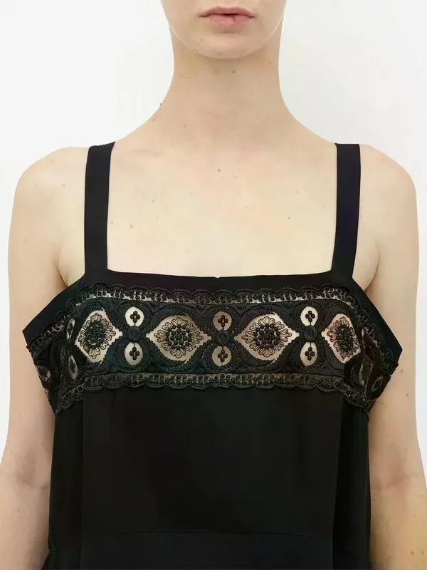 MAISON MARGIELA Embroidered Square Neck Midi Dress