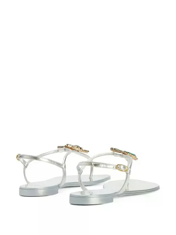 GIUSEPPE ZANOTTI Venice Beach Leather Flat Sandals