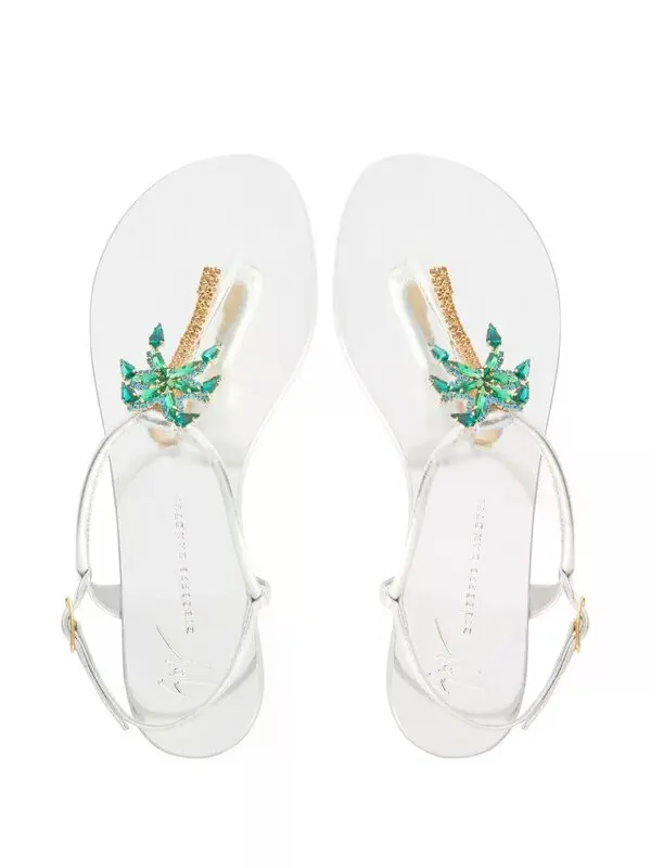 GIUSEPPE ZANOTTI Venice Beach Leather Flat Sandals