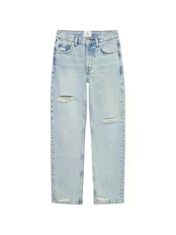 ANINE BING Bleached Ripped Jeans - Blue