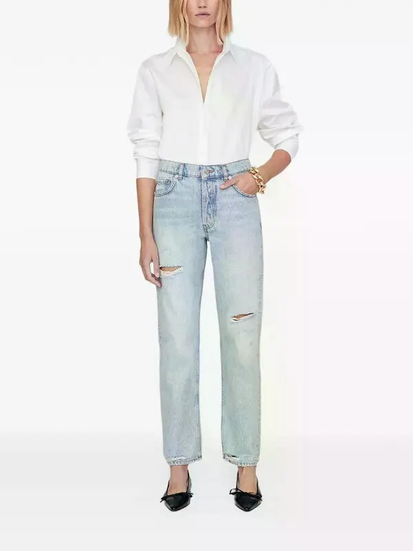 ANINE BING Bleached Ripped Jeans