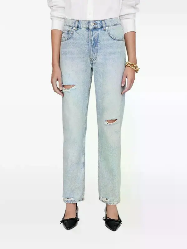ANINE BING Bleached Ripped Jeans