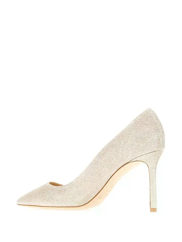 JIMMY CHOO Romy 85 Pumps In Platinum Ice Dusty Glitter - Silver