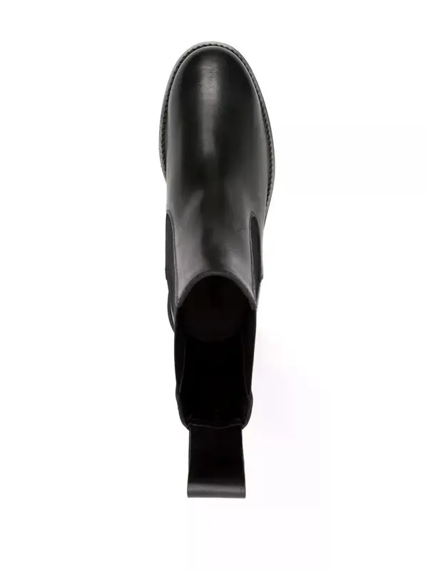 Off-White Calf Leather Ankle Boots With Diag-stripe Detailing