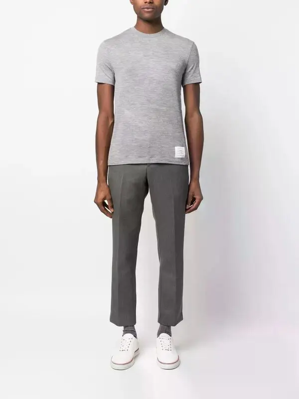 Thom Browne 4-bar Wool T-shirt - Grey