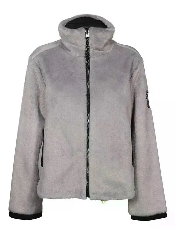 John Richmond Logo-patch Faux-fur Jacket - Grey