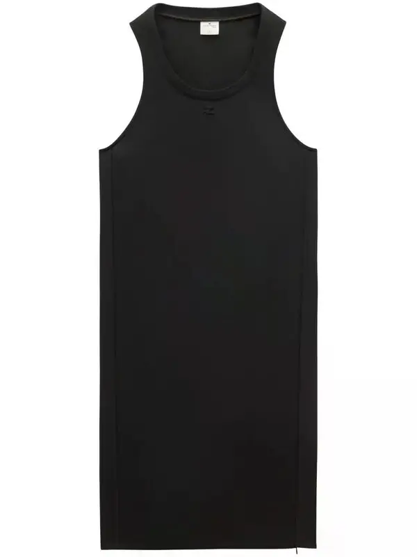 COURREGES Logo-appliqué Twill Midi Dress