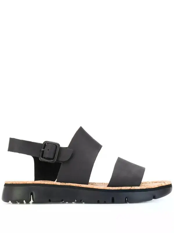 Camper Oruga Leather Slingback Sandals - Black