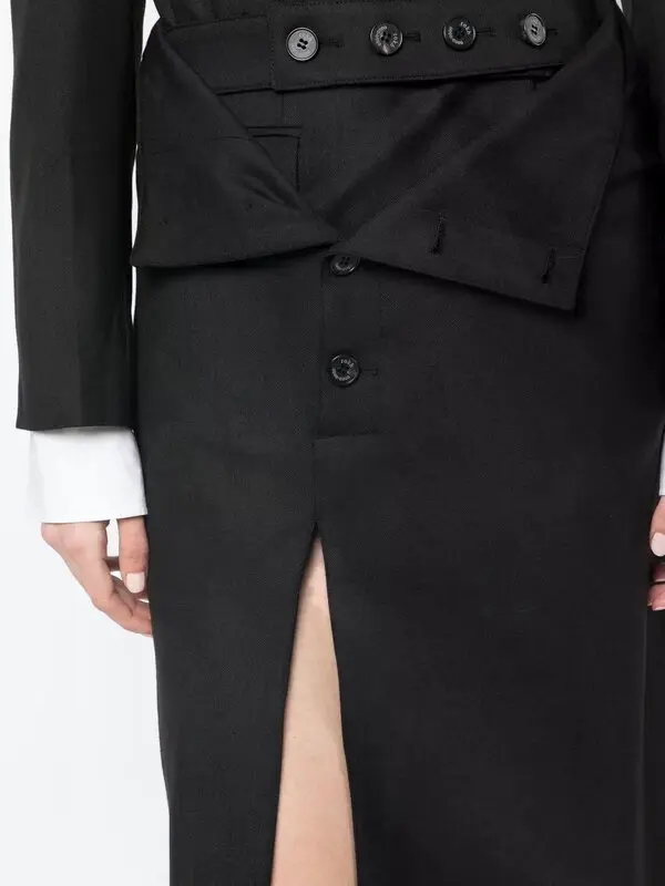Rokh Button-detail Midi Skirt