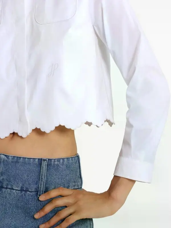 PATOU Cropped Scalloped Poplin Shirt