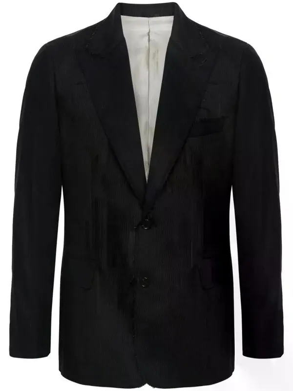 ERALDO Frayed Pinstriped Wool Blazer