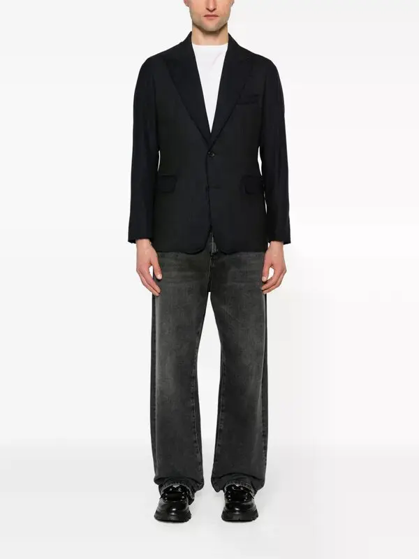 ERALDO Frayed Pinstriped Wool Blazer