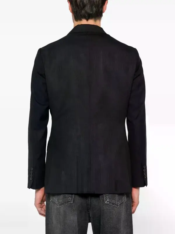ERALDO Frayed Pinstriped Wool Blazer