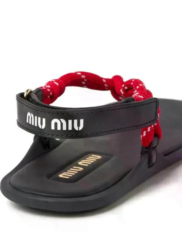 Miu Miu Cord-strap Leather Sandals