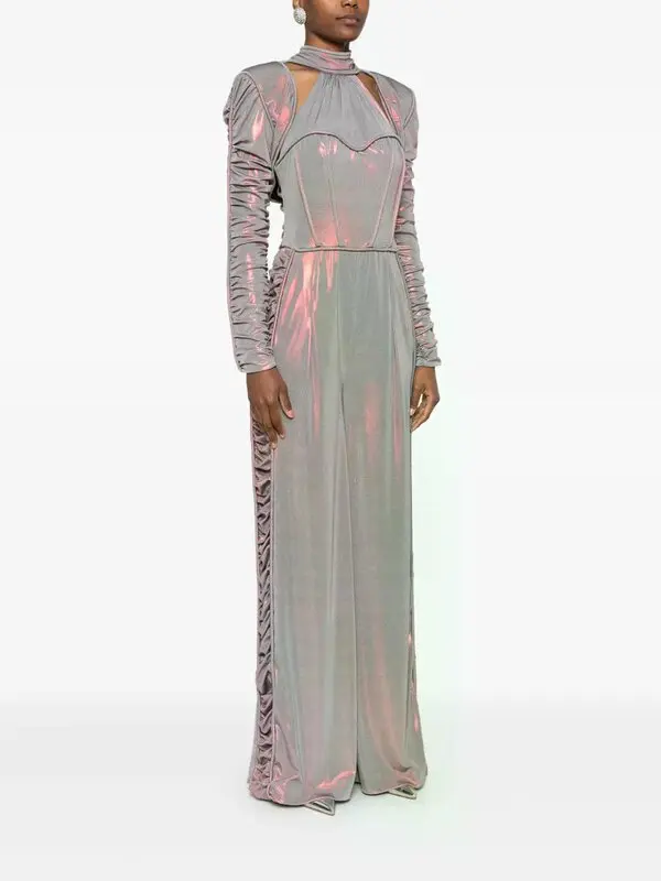 MITILIANE COUTURE Metallic Ruched Jumpsuit
