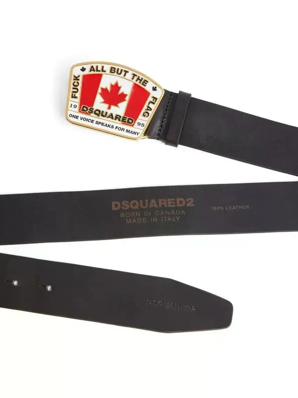 Dsquared2 Canadian Flag Buckle Leather Belt
