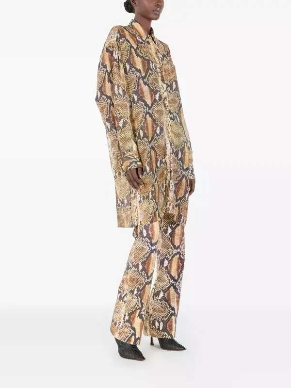 Roberto Cavalli Snakeskin-print Cotton Dress