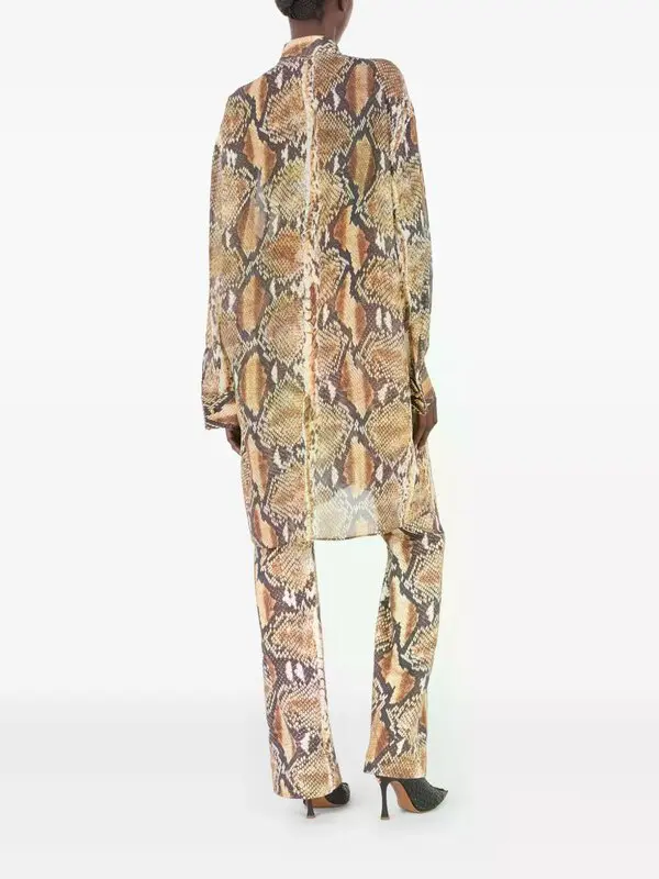 Roberto Cavalli Snakeskin-print Cotton Dress