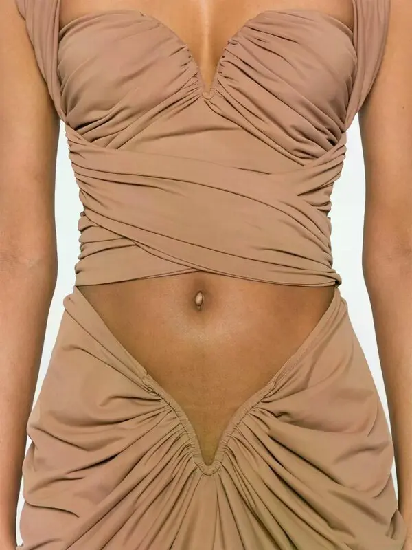 MITILIANE COUTURE Draped Maxi Dress With Cut-out Detail