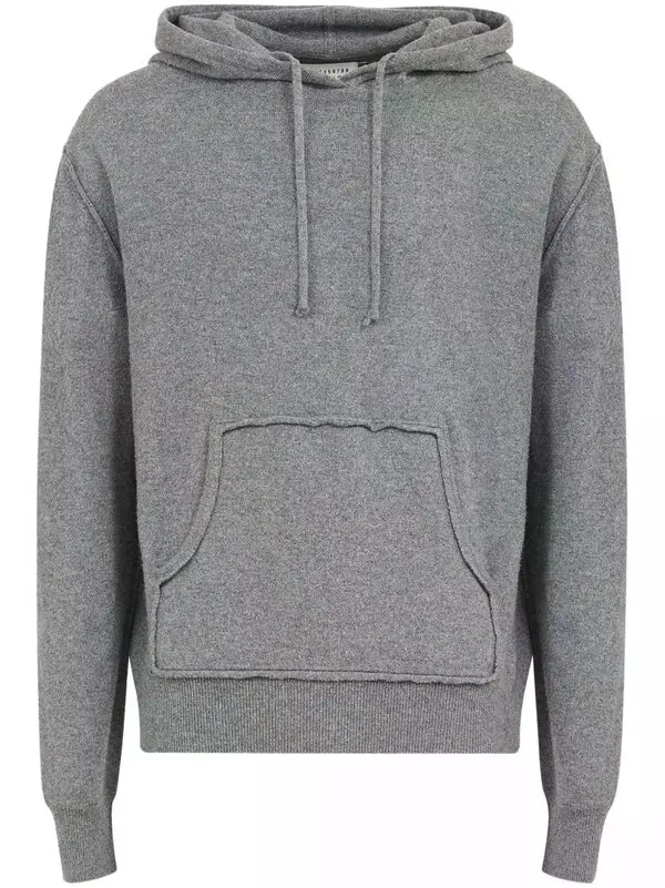 MAISON MARGIELA Pouch-pocket Knitted Drawstring Hoodie - Grey