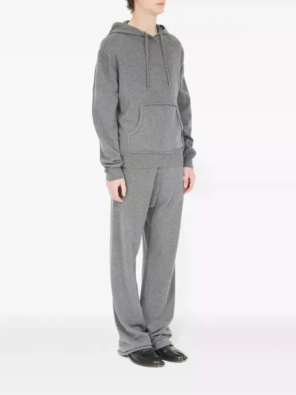 MAISON MARGIELA Pouch-pocket Knitted Drawstring Hoodie - Grey