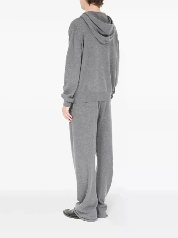 MAISON MARGIELA Pouch-pocket Knitted Drawstring Hoodie - Grey