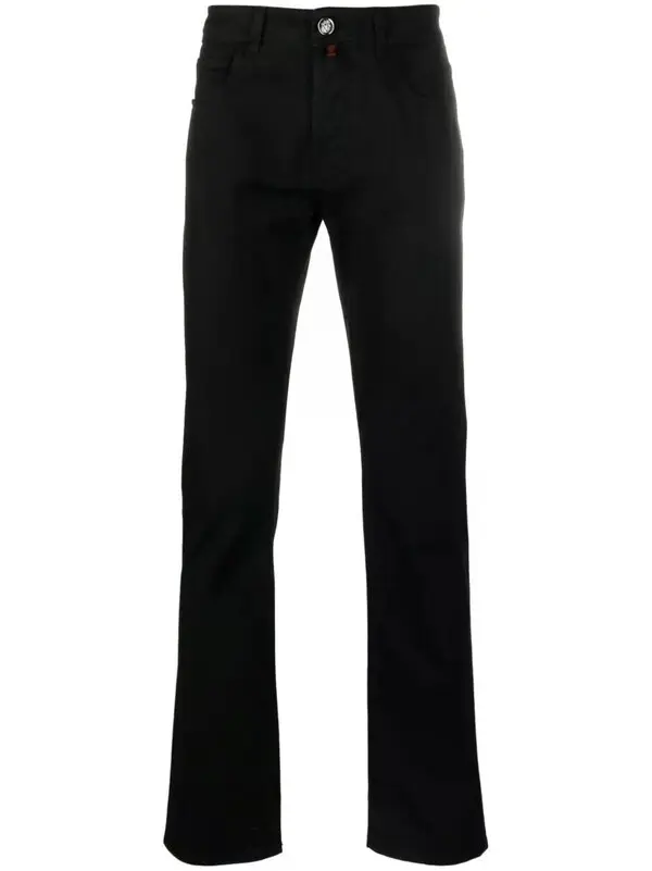 BILLIONAIRE Logo Embroidered Straight-leg Jeans