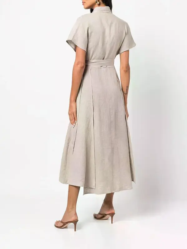 Voz Butterfly Linen Wrap Dress