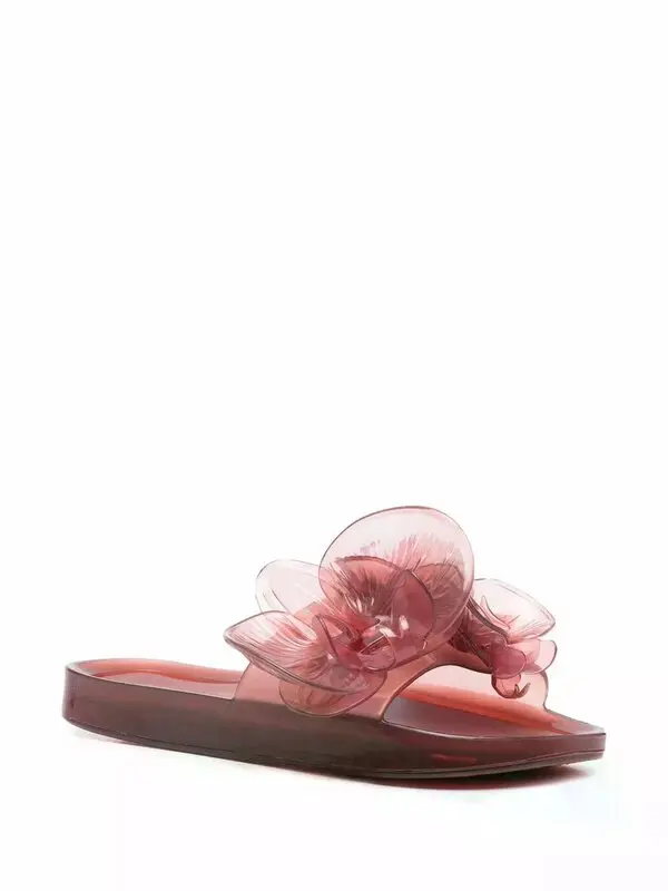 Y/project X Melissa Floral Appliqué Flat Slides - Red