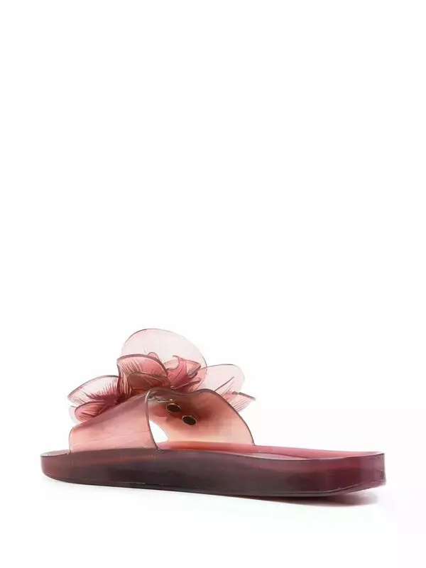 Y/project X Melissa Floral Appliqué Flat Slides - Red